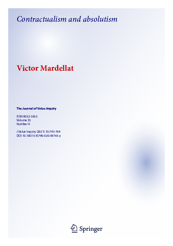 (PDF) Contractualism and absolutism