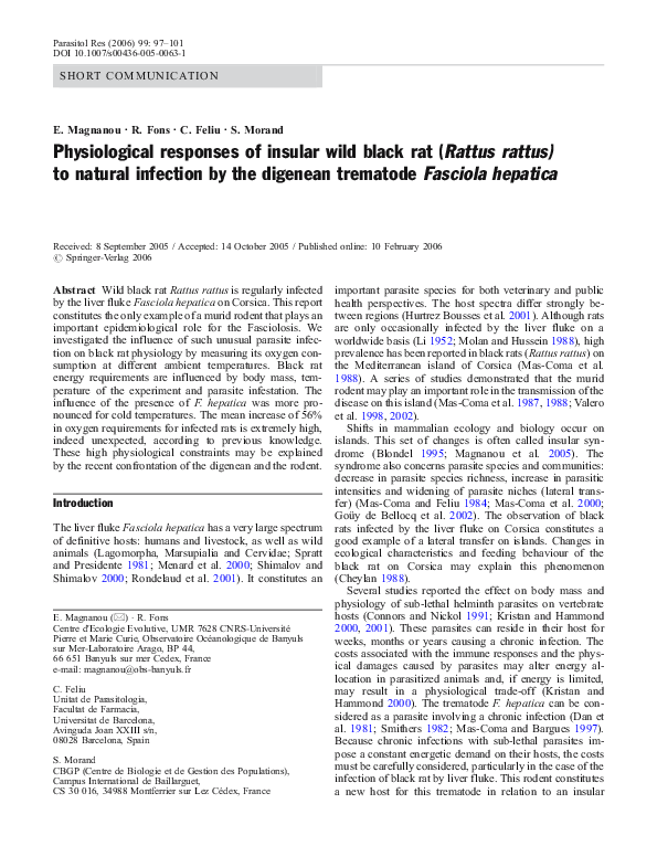 (PDF) Physiological responses of insular wild black rat (Rattus rattus ...