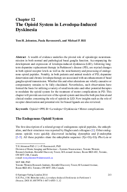 (PDF) Levodopa-induced Dyskinesia in Parkinson’s Disease: Plausible ...