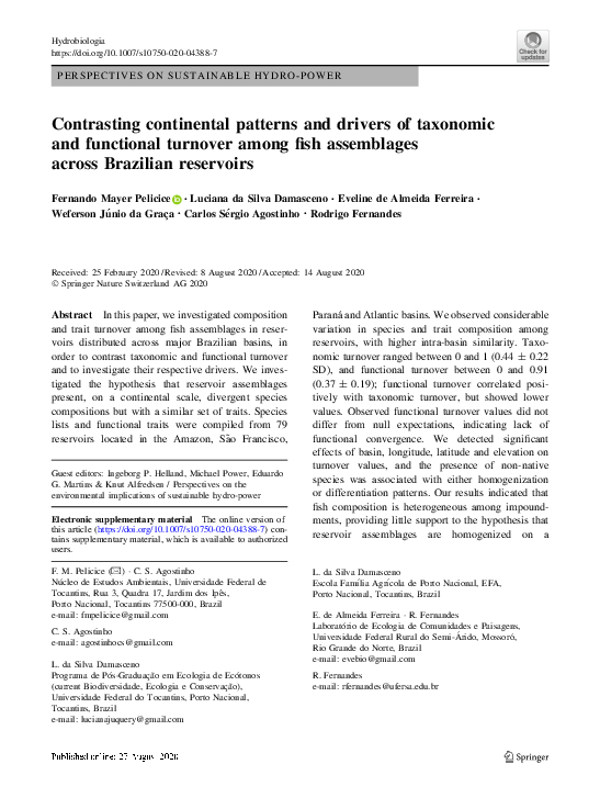 (PDF) Contrasting continental patterns and drivers of taxonomic and ...