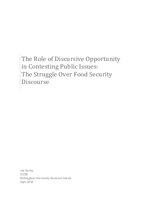 (PDF) The Role of Discursive Opportunity in Contesting Public Issues ...
