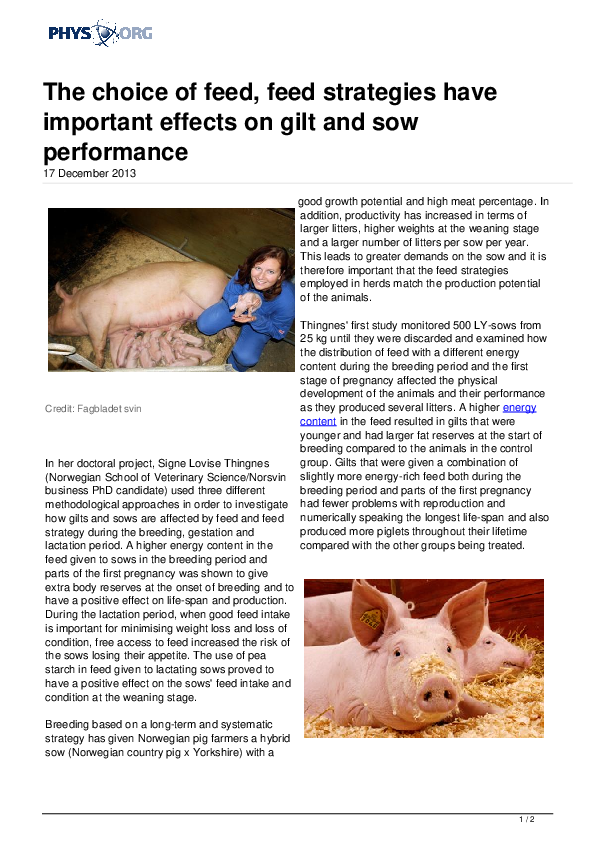 (PDF) The choice of feed, feed strategies have important effects on ...