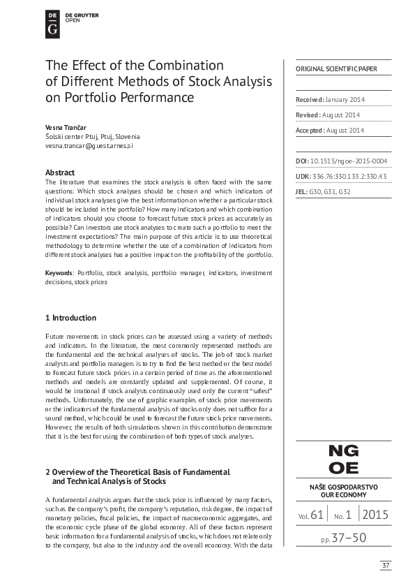 (PDF) The Effect of the Combination of Different Methods of Stock ...