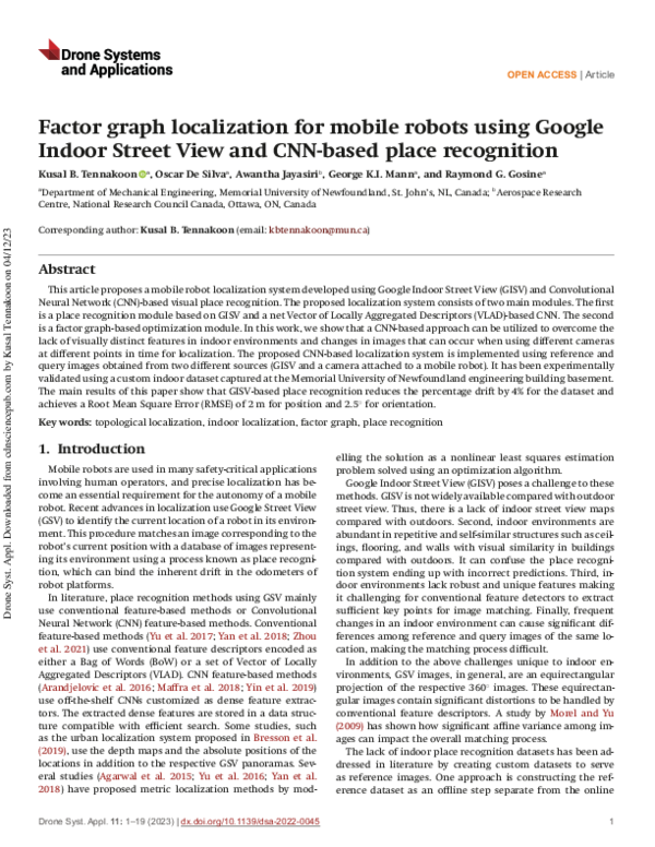 (PDF) Factor graph localization for mobile robots using Google Indoor Street View and CNN-based ...