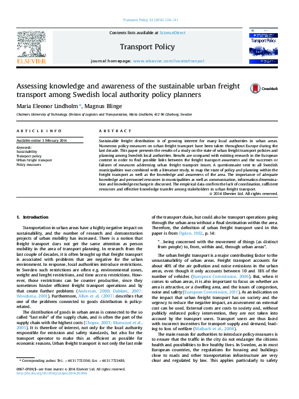 (PDF) Assessing knowledge and awareness of the sustainable urban ...