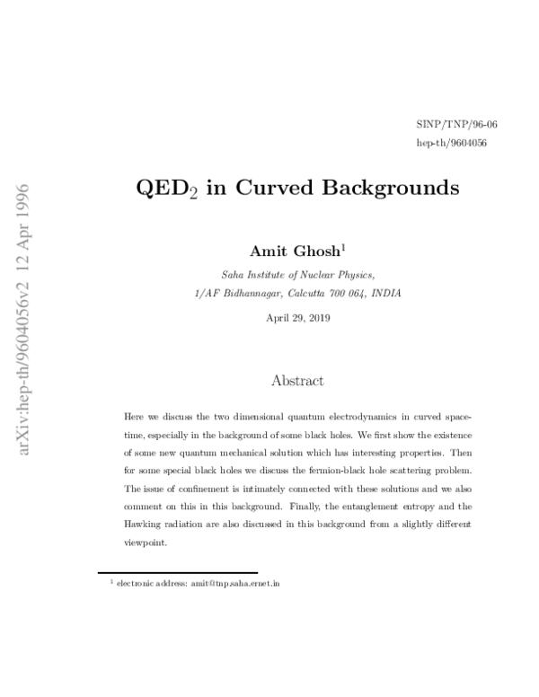 (PDF) QED_2 in Curved Backgrounds