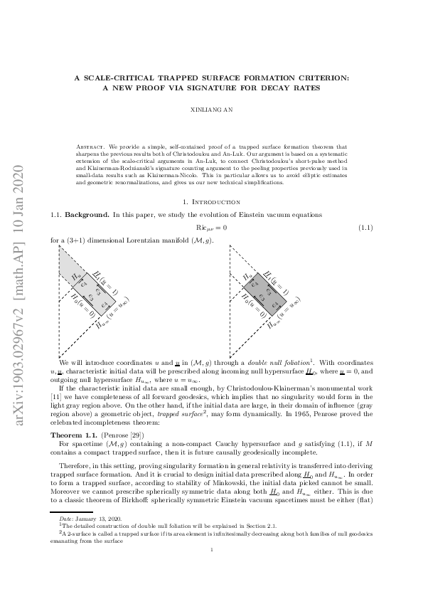 (PDF) A Scale-Critical Trapped Surface Formation Criterion: A New Proof ...