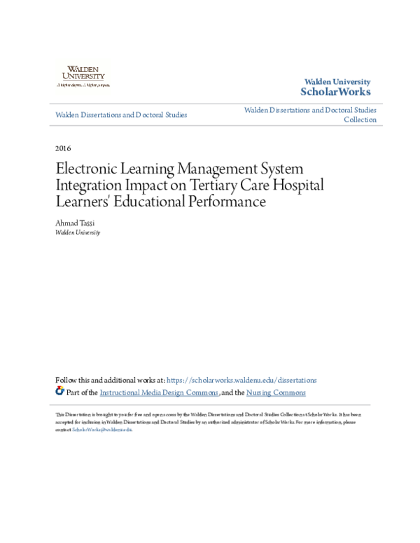 (PDF) Electronic Learning Management System Integration Impact on ...