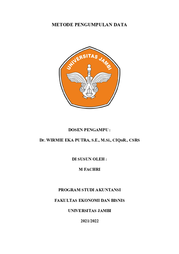 (DOC) METODE PENGUMPULAN DATA | M Fachri - Academia.edu