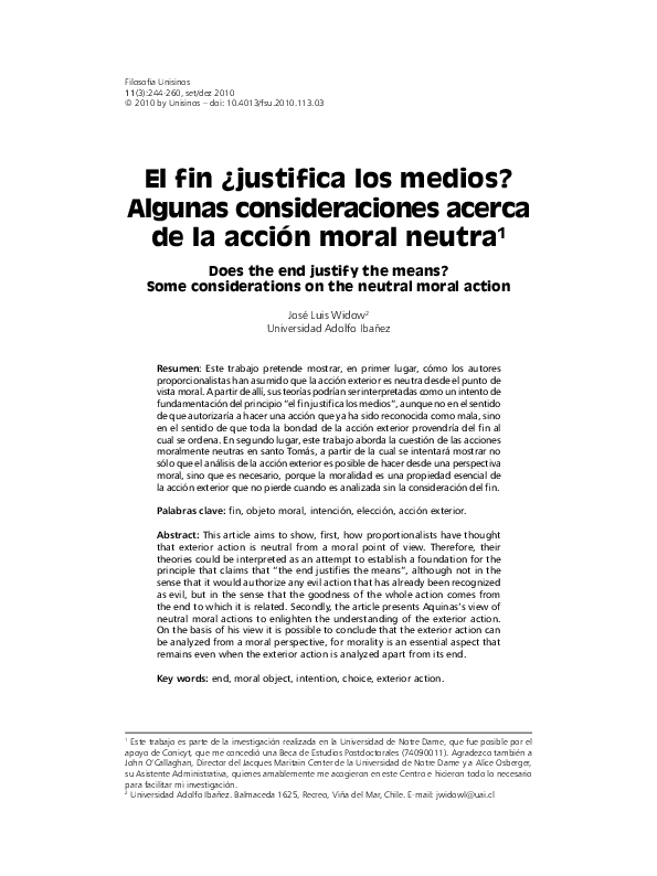 (PDF) El fin ¿justifica los medios? Algunas consideraciones acerca de ...