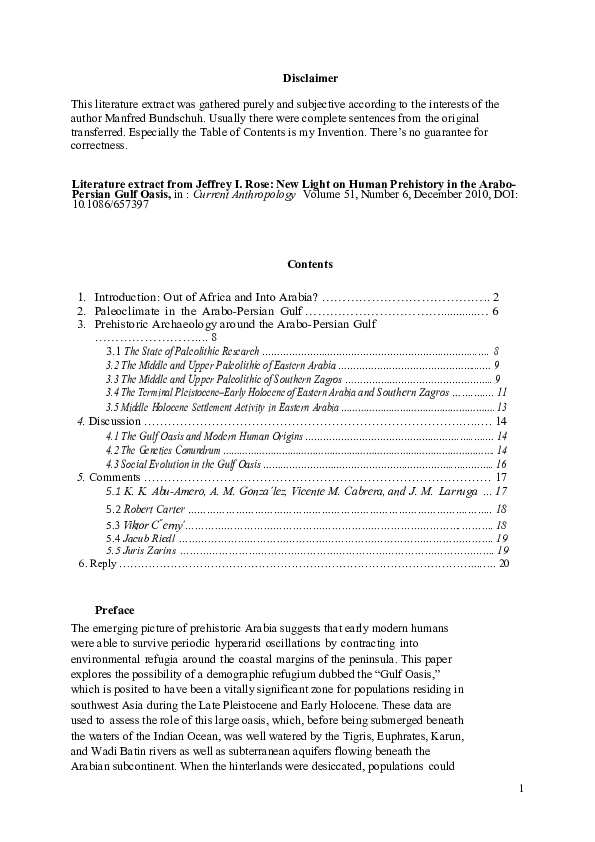(PDF) Literature extract from Jeffrey I. Rose: New Light on Human ...