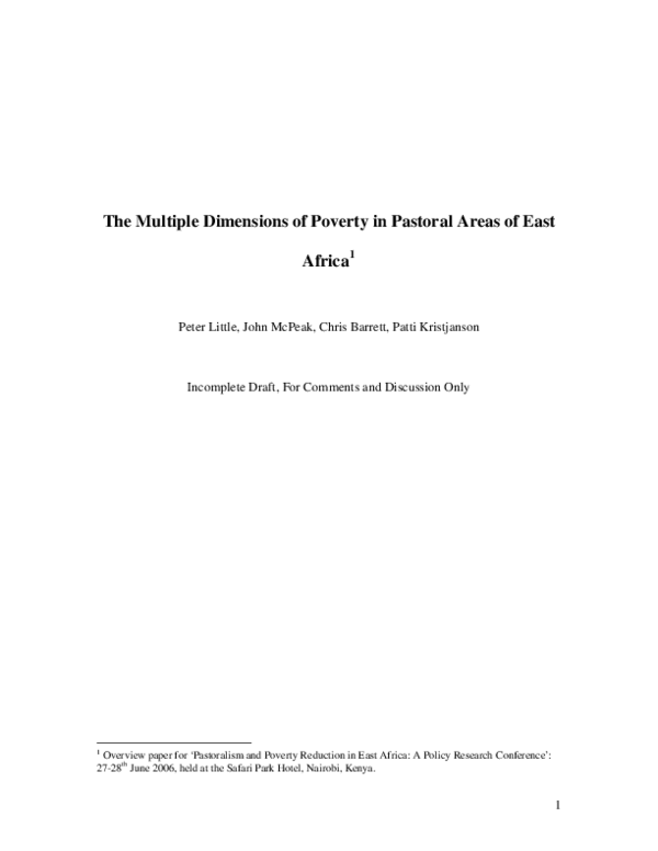(PDF) The multiple dimensions of poverty in pastoral areas of East Africa