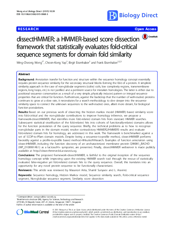 (PDF) dissectHMMER: a HMMER-based score dissection framework that ...