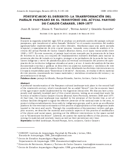 (PDF) Fortificando el desierto: La transformación del paisaje pampeano ...