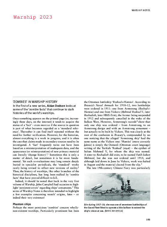 (PDF) 'ZOMBIES' IN WARSHIP HISTORY