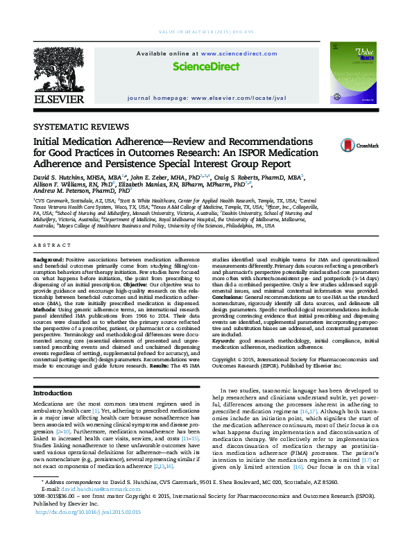 (PDF) Initial Medication Adherence—Review and Recommendations for Good ...