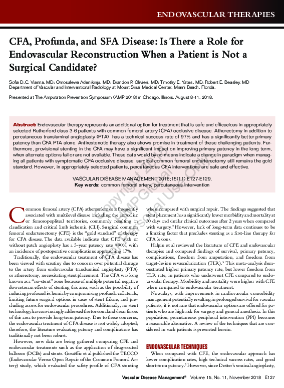 (PDF) CFA , Profunda , and SFA Disease : Is There a Role for ...