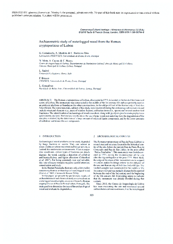 (PDF) Archaeometric study of waterlogged wood from the Roman ...