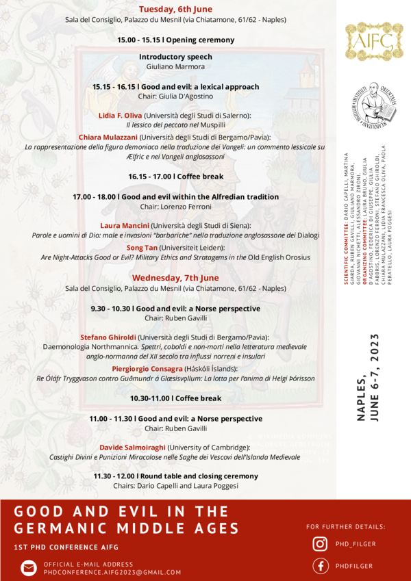(PDF) GOOD AND EVIL IN THE GERMANIC MIDDLE AGES - 1st PhD Conference AIFG