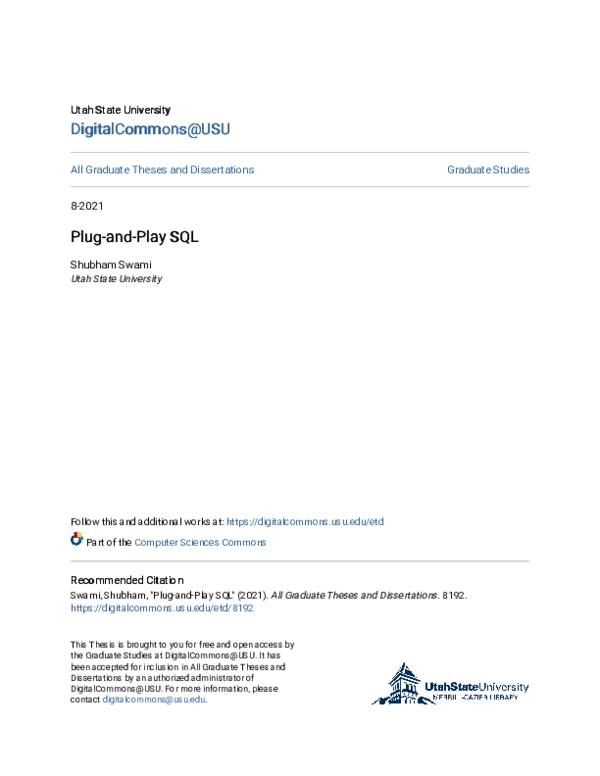 (PDF) Plug-and-Play SQL