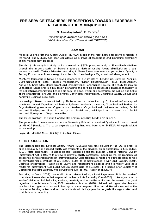 (PDF) Pre-Service Teachers’ Perceptions Toward Leadership Regarding the ...