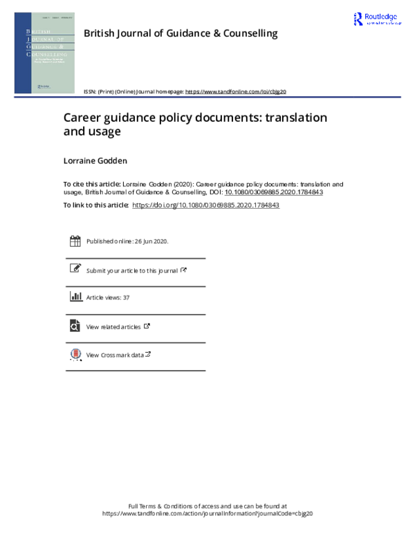 (PDF) Career guidance policy documents: translation and usage