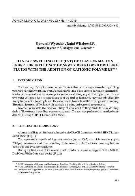 (PDF) Linear Swelling Test (LST) of clay formation under the influence ...
