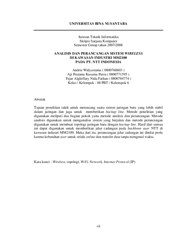 (PDF) Analisis Dan Perancangan Sistem Wireless DI Kawasan Industri ...