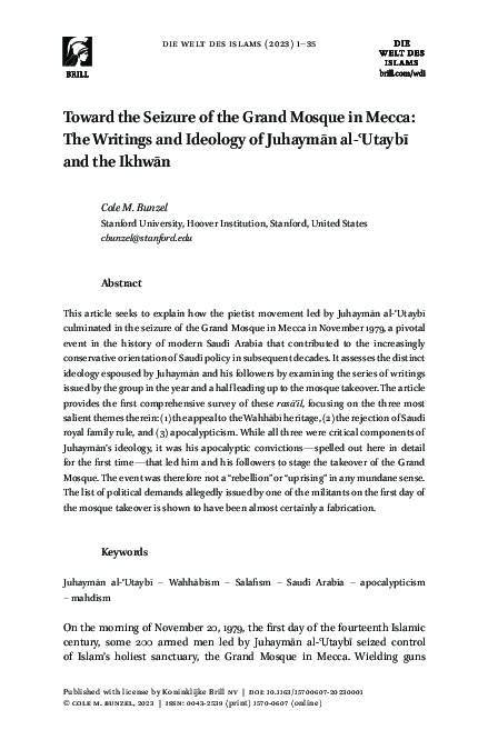 (PDF) "Toward the Seizure of the Grand Mosque in Mecca: The Writings ...