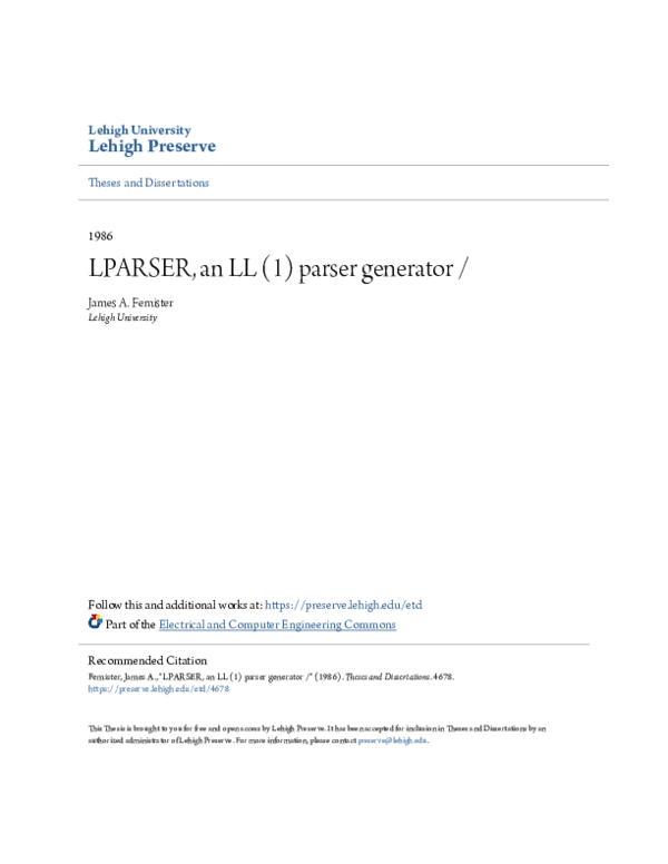 (PDF) LPARSER, an LL (1) parser generator
