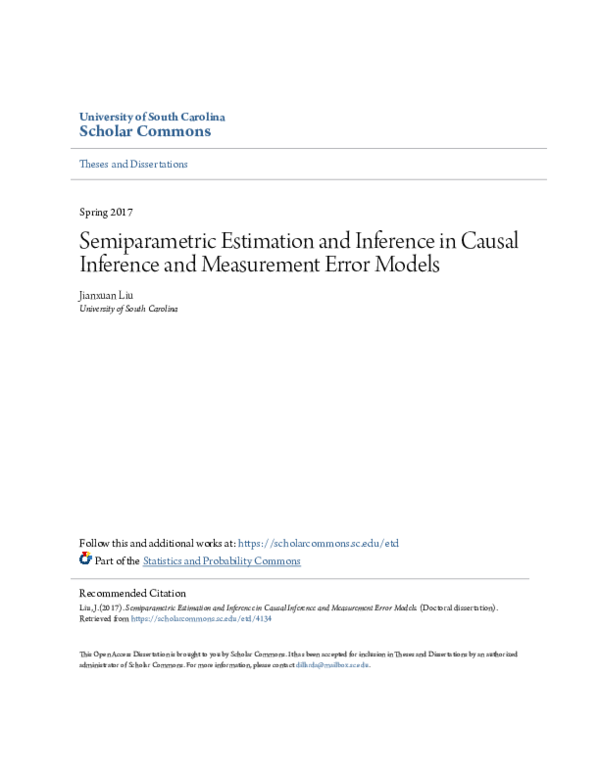 Pdf Semiparametric Estimation And Inference In Causal Inference And