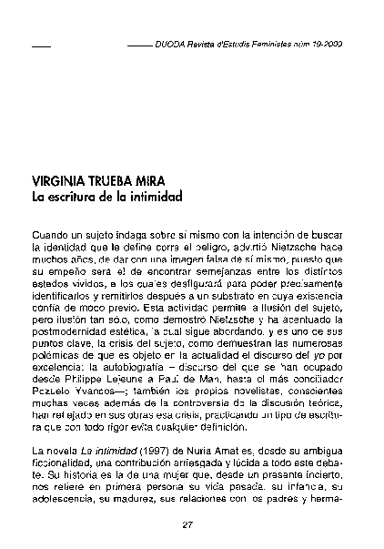 (PDF) La escritura de la intimidad