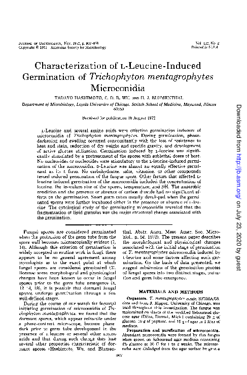 (PDF) Characterization of l -Leucine-Induced Germination of ...