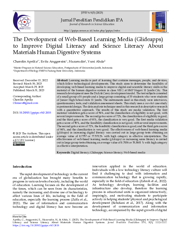 (PDF) Development of Web-Based Learning Media (Glideapps) to Improve ...
