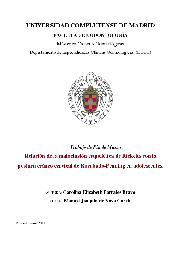 (PDF) Relación de la maloclusión esquelética de Ricketts con la postura ...