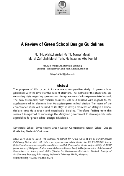 (PDF) A Review of Green School Design Guidelines | MAWAR MASRI ...