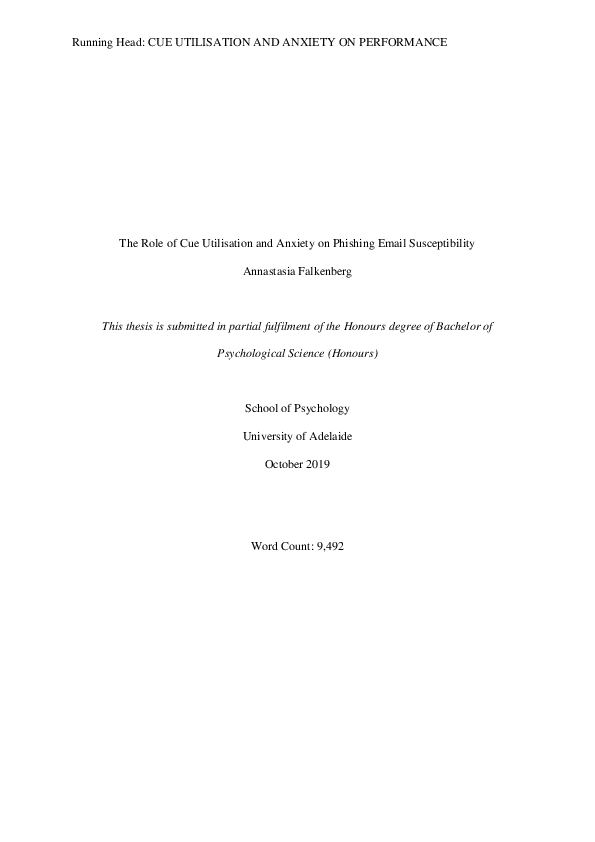 (PDF) The Role of Cue Utilisation and Anxiety on Phishing Email ...