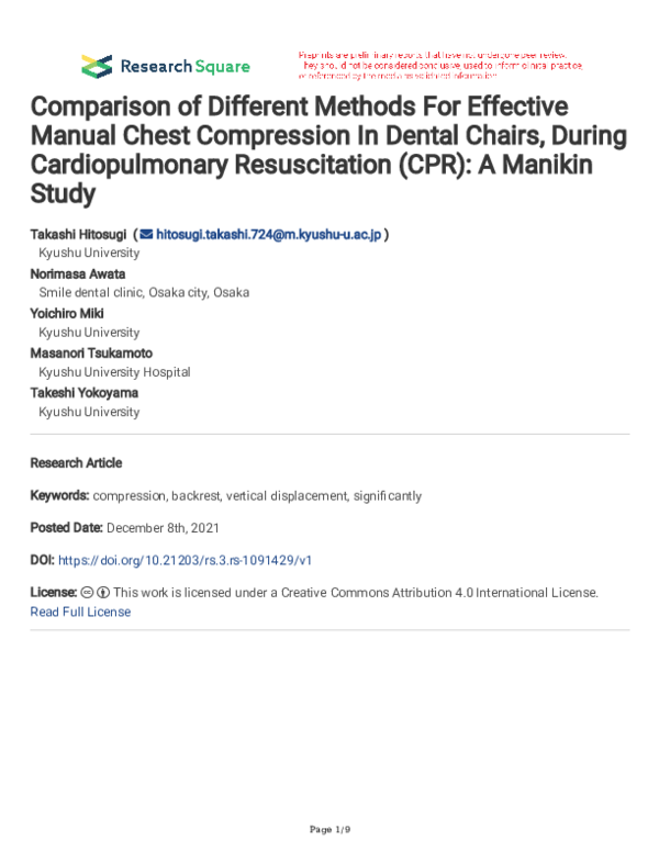 (PDF) Comparison of Different Methods For Effective Manual Chest ...