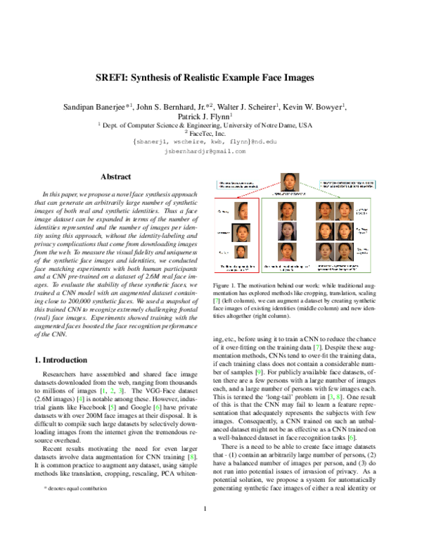 (PDF) SREFI: Synthesis of realistic example face images