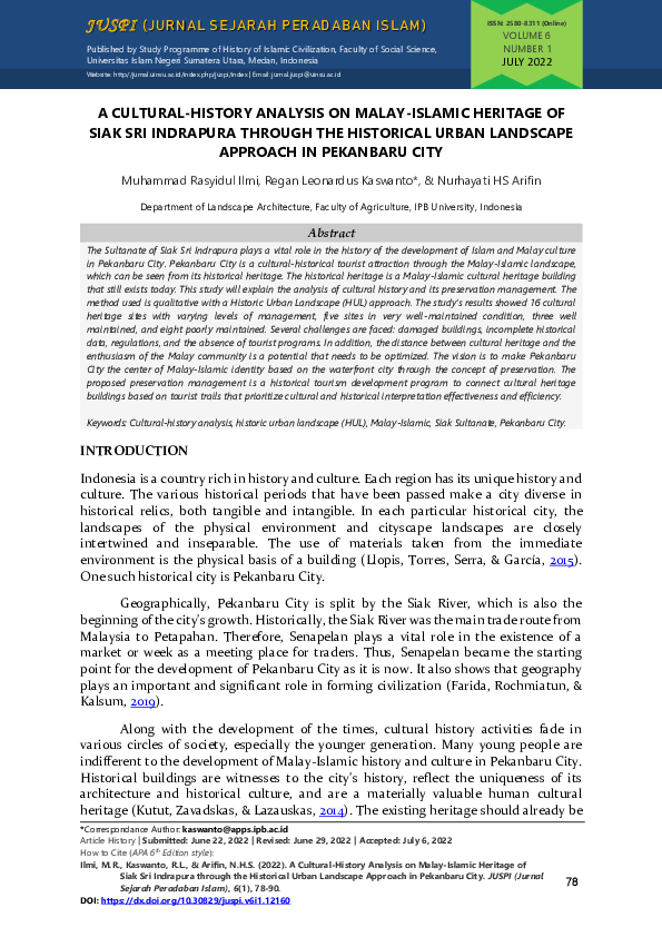 (PDF) A Cultural-History Analysis on Malay-Islamic Heritage of Siak Sri ...