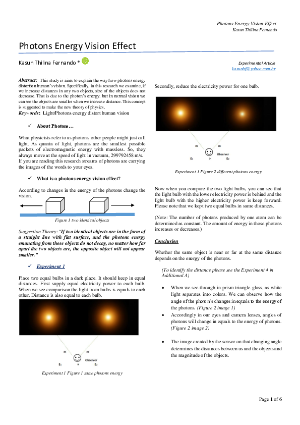 (PDF) Photons Energy Vision Effect