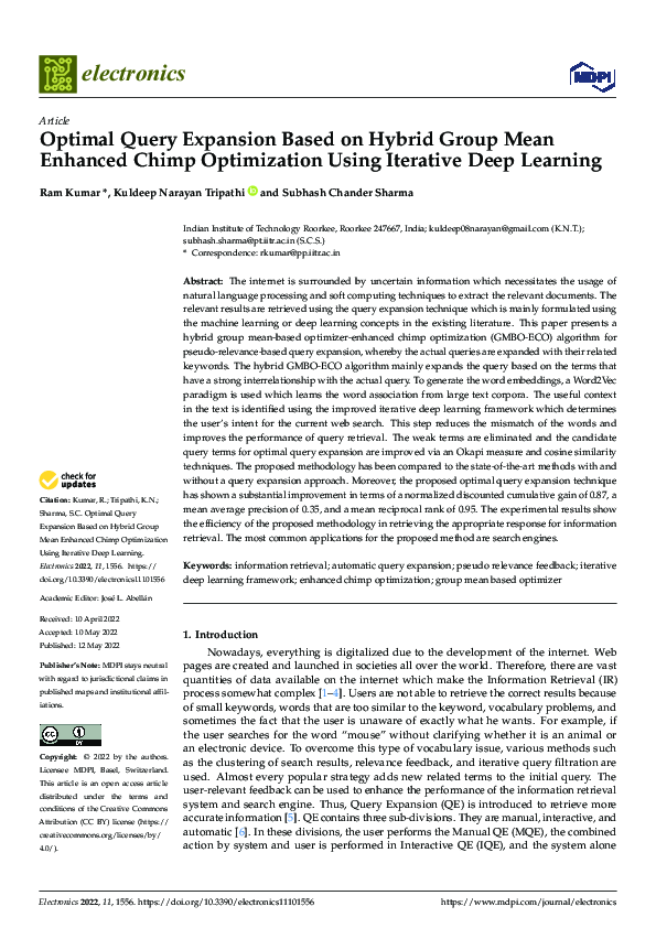 (PDF) Optimal Query Expansion Based on Hybrid Group Mean Enhanced Chimp ...