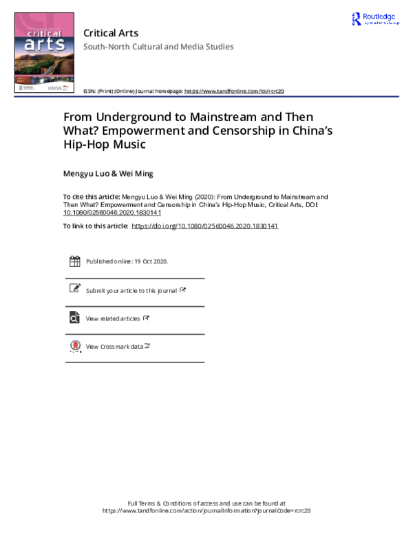 (PDF) From Underground to Mainstream and Then What? Empowerment and ...