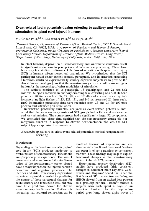 (PDF) Event-related brain potentials during orienting to auditory and ...
