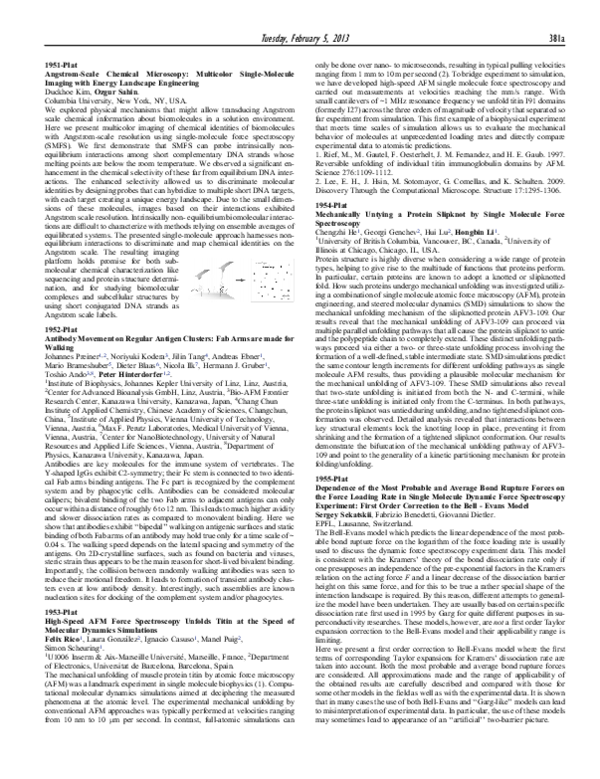 (PDF) High-Speed AFM Force Spectroscopy Unfolds Titin at the Speed of ...