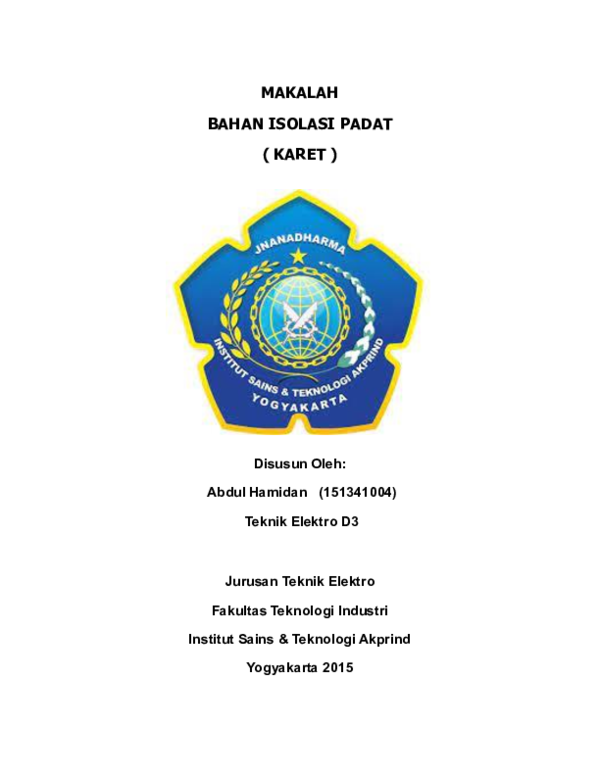 (PDF) MAKALAH BAHAN ISOLASI PADAT ( KARET )