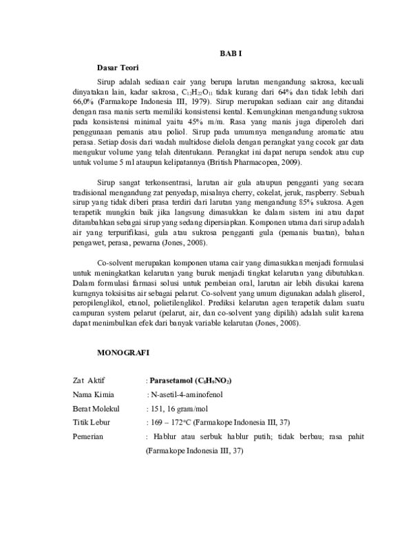 (DOC) LAPORAN SYRUP PARACETAMOL