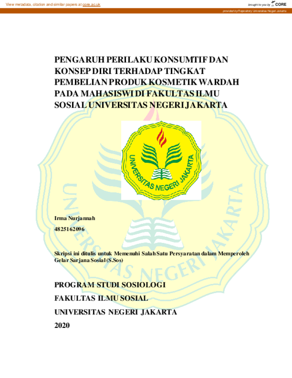 (PDF) Pengaruh Perilaku Konsumtif Dan Konsep Diri Terhadap Tingkat Pembelian Produk Kosmetik ...