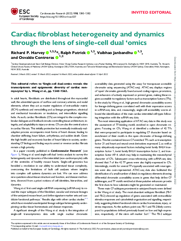 (PDF) Cardiac fibroblast heterogeneity and dynamics through the lens of ...