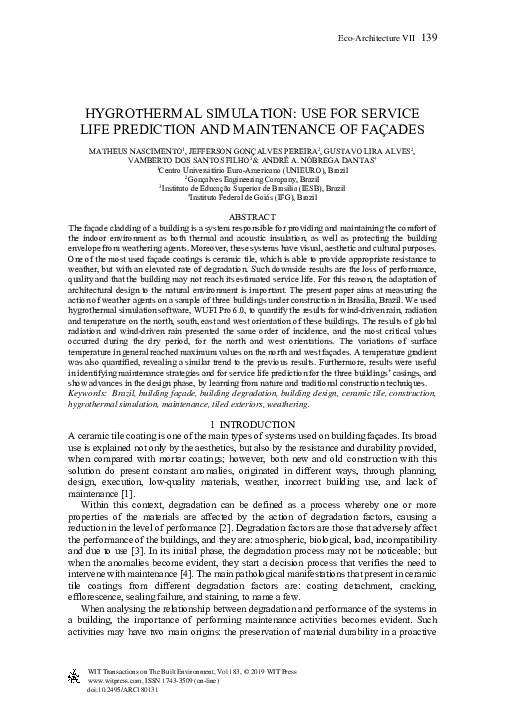 (PDF) Hygrothermal Simulation: Use for Service Life Prediction and ...